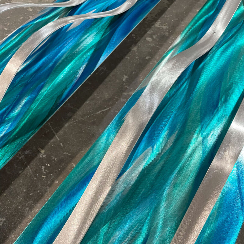 Tides Blue Metal Wall Sculpture By Dustin Miller - Dustin Miller Gallery